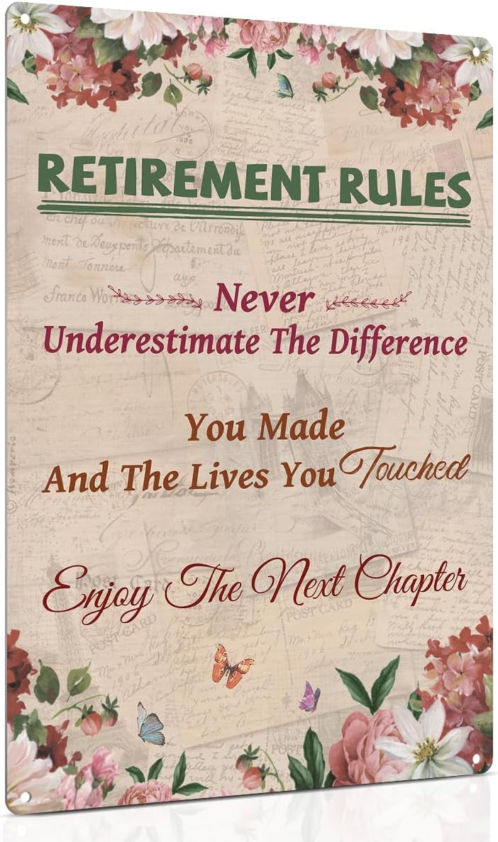 Retirement Gifts for Women/Men Patio Metal Signs 8 x 12 Inch - Warning ...