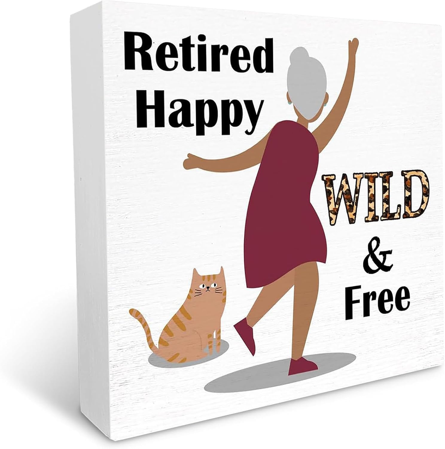 Retirement Gifts for Women Retired Retired Happy Wild and Free Wooden ...