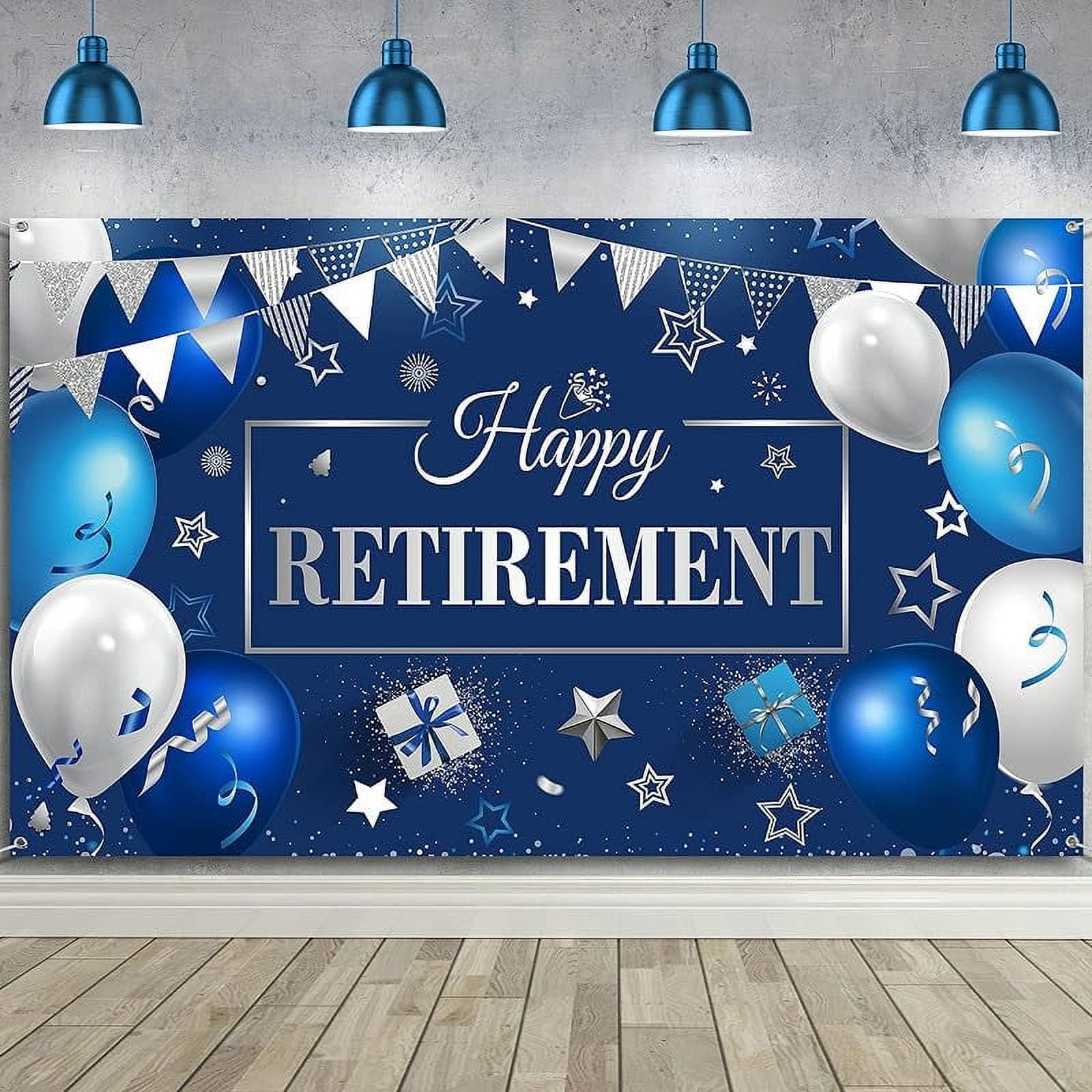 Retirement Party Decorations, Extra Large Fabric Retirement Sign Banner ...