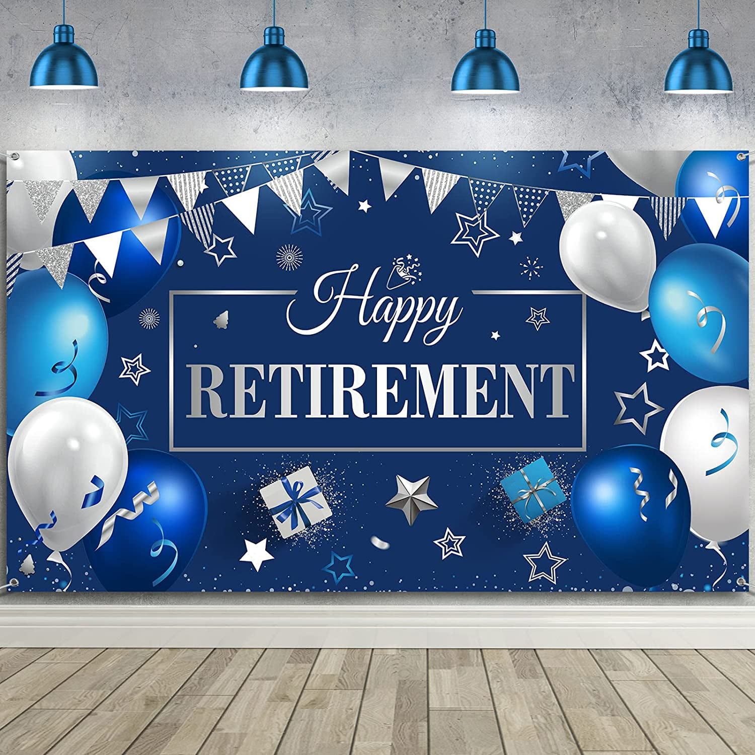 Retirement Party Decorations, Extra Large Fabric Retirement Sign Banner ...