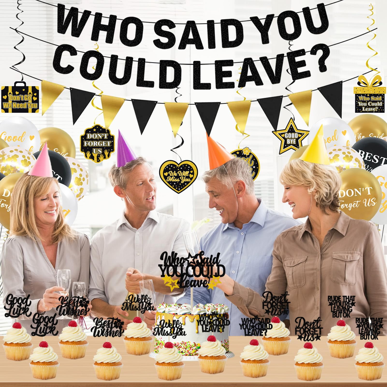 Retirement Party Decorations, Farewell Banner, Cake Toppers, Balloons ...