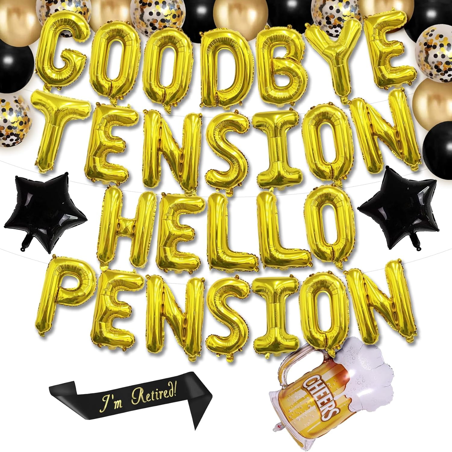 Retirement Party Decorations For Him Happy Funny Retirement Decorations ...