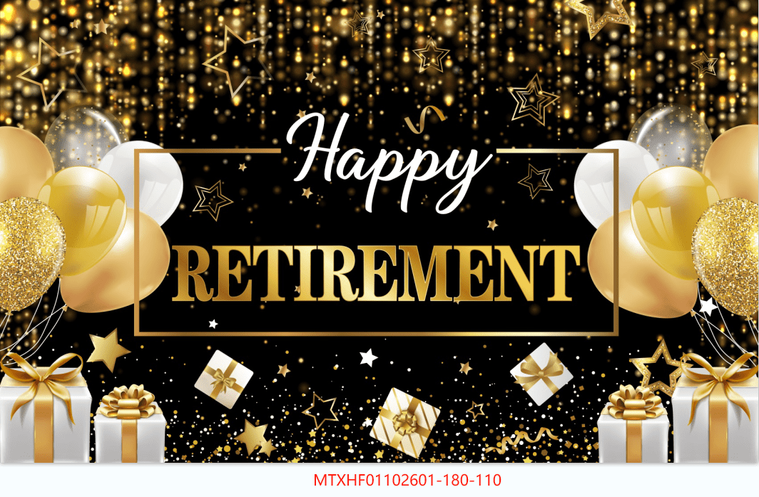 Retirement Party Decorations Happy Retirement Banner Black and Gold ...