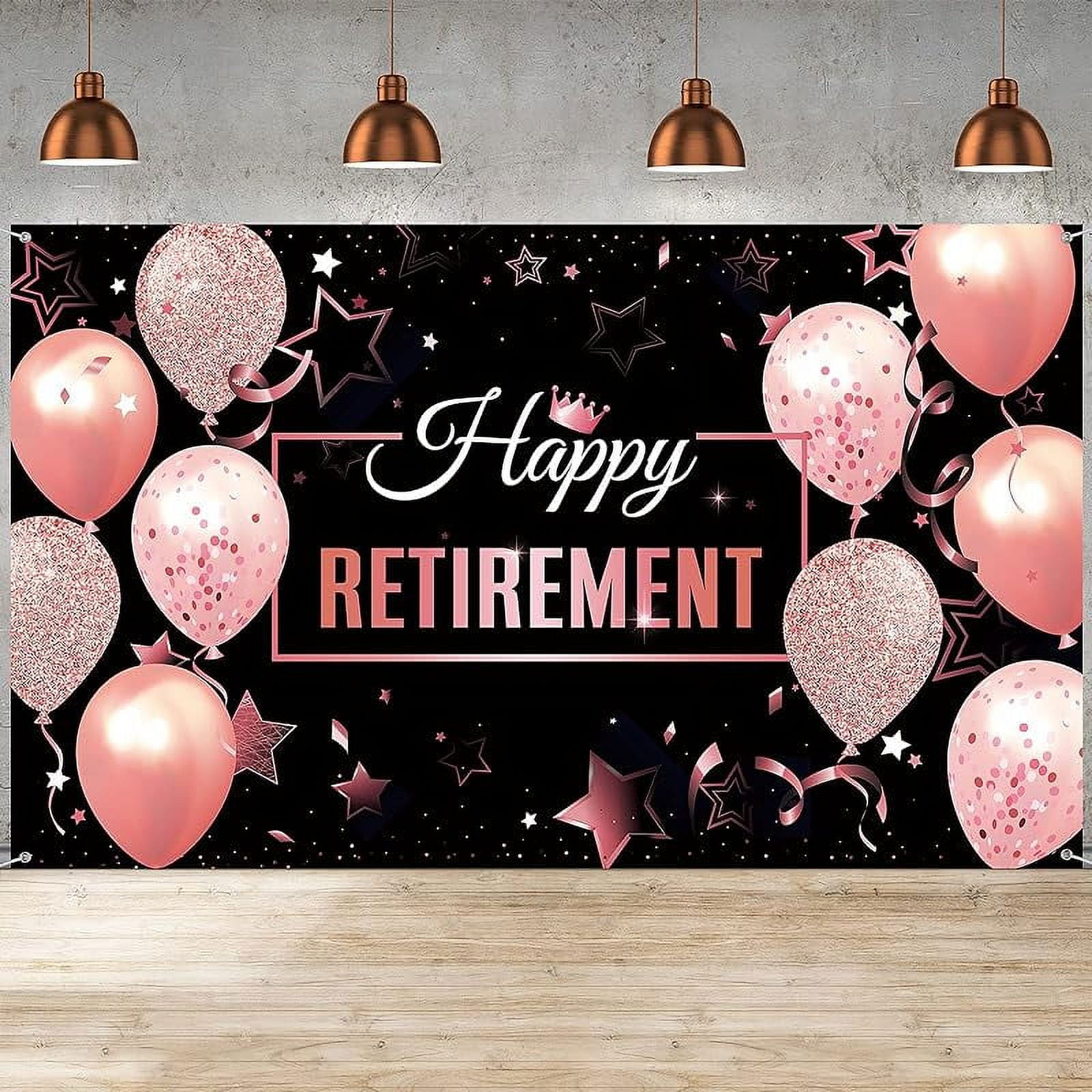 Retirement Party Decorations, Large Fabric Retire Sign Banner Photo ...