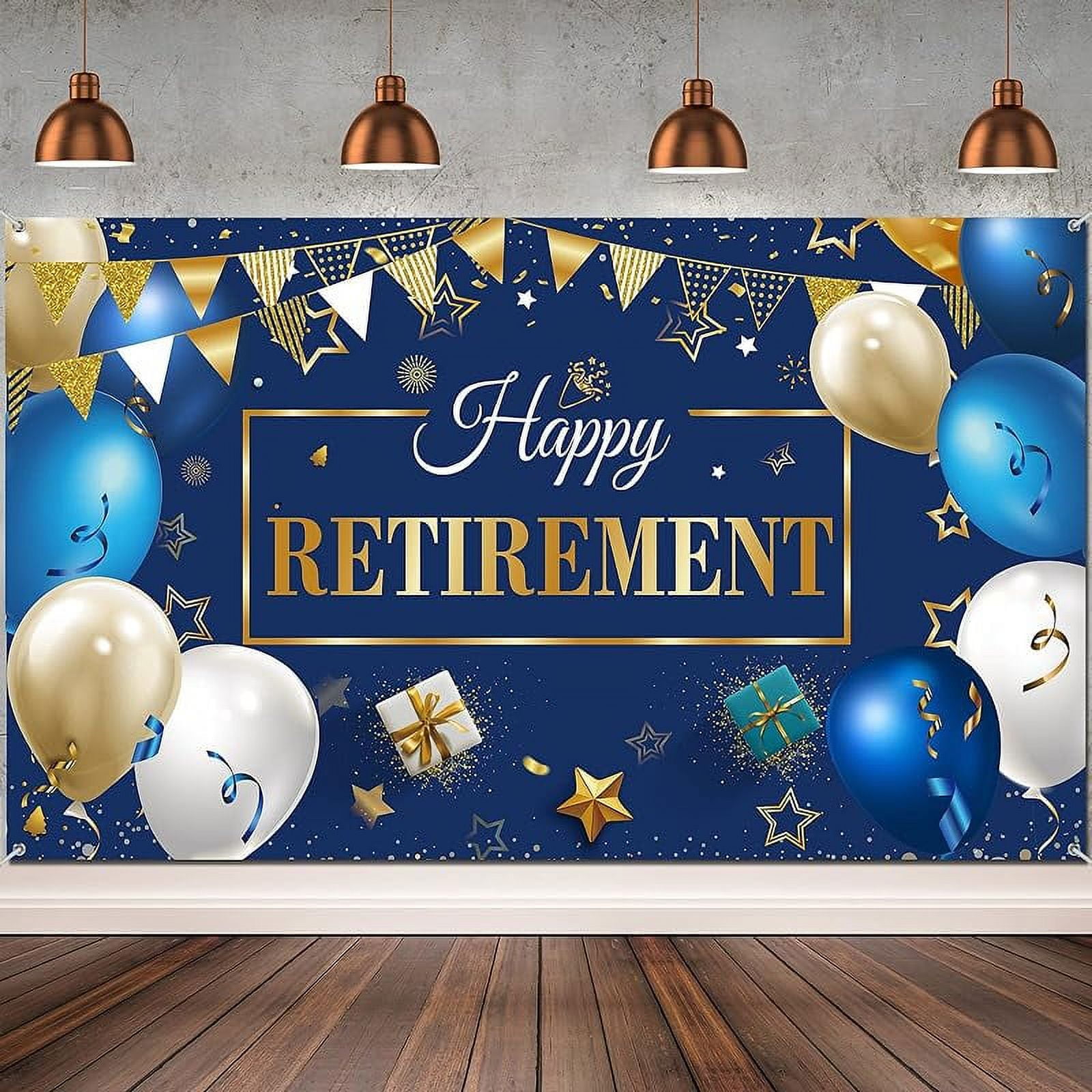 Retirement Party Decorations, Large Fabric Retire Sign Banner Photo ...