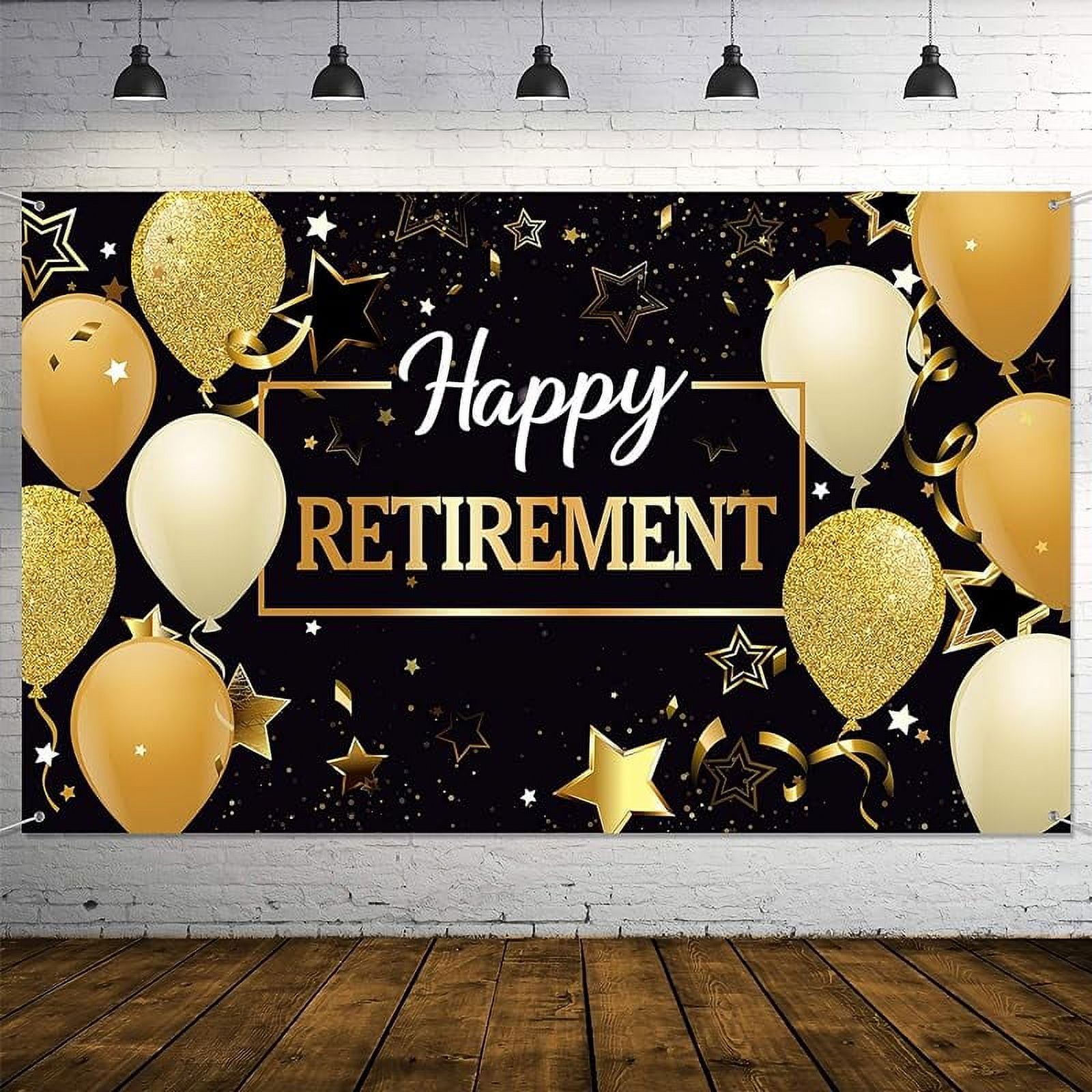 Retirement Party Decorations, Large Fabric Retire Sign Banner Photo ...