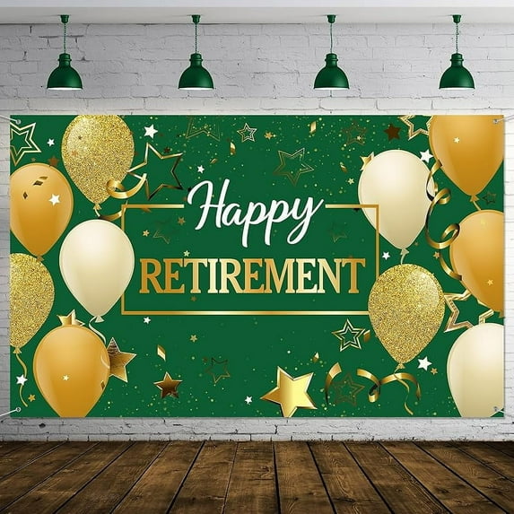 Retirement Party Decorations Pretty Backdrop, Retire Sign Banner Photo ...