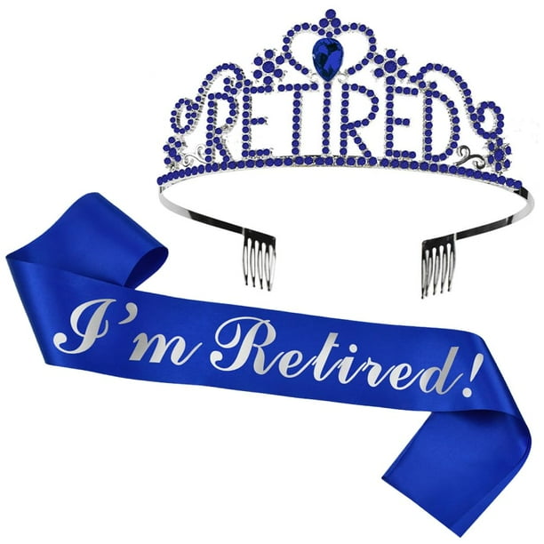 Retirement Party Decorations - Retired Tiara/Crown & I am Retired Sash ...