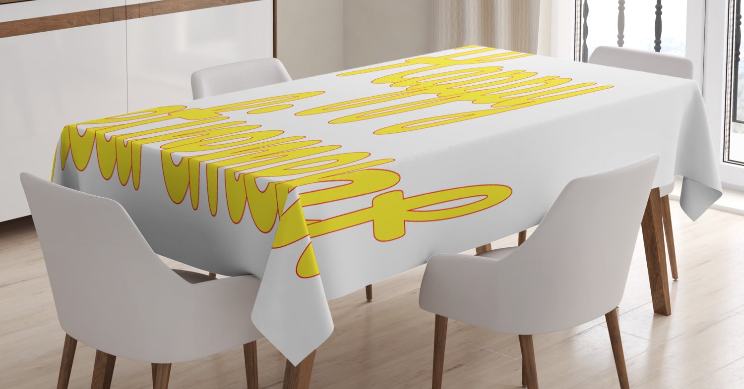 Retirement Party Tablecloth, Calligraphy Happy Retirement Phrase on ...