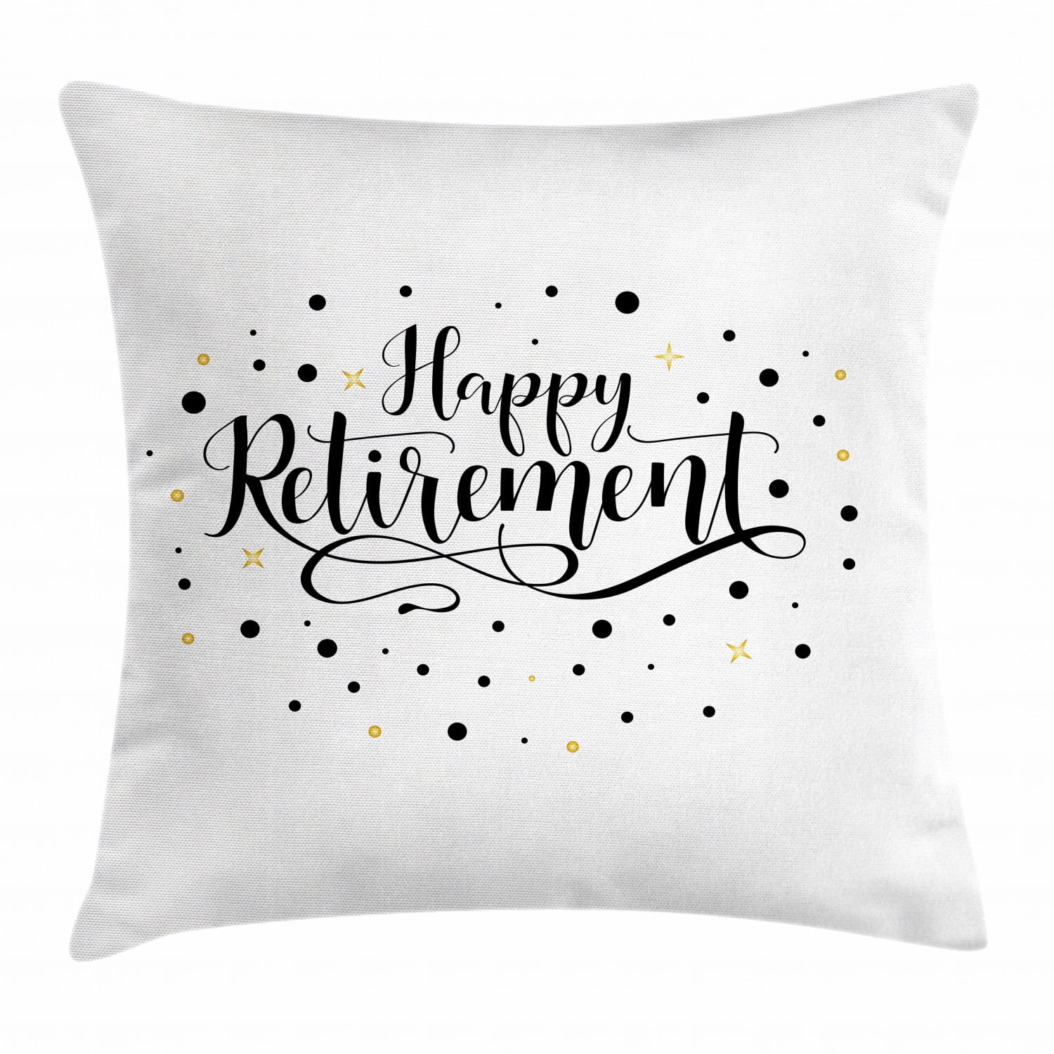 Retirement Party Throw Pillow Cushion Cover, Curlicue Style Hand ...