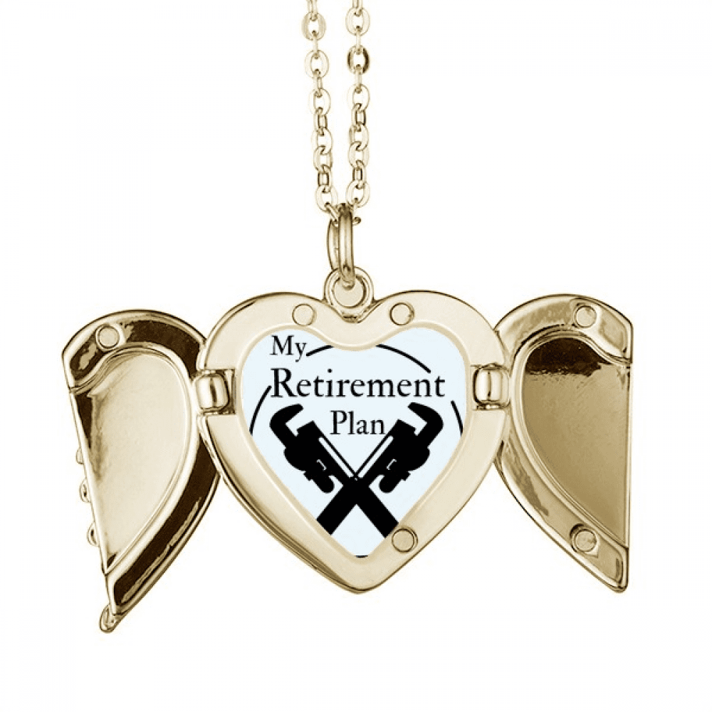 Retirement Plan Wrench Equipment Folded Wings Peach Heart Pendant ...