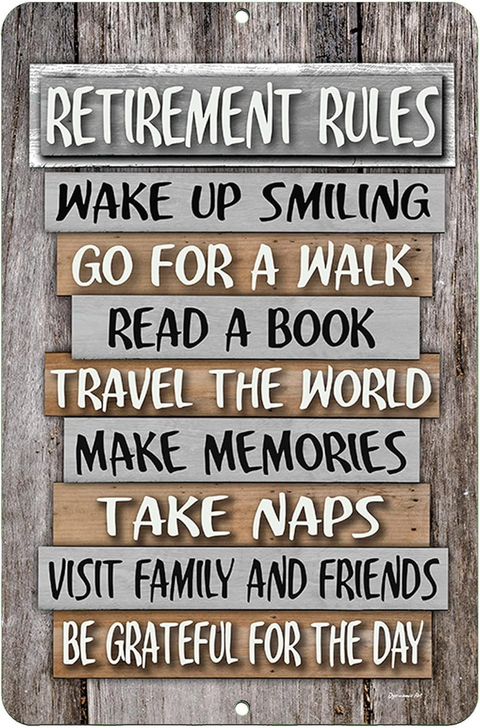 Retirement Rules Metal Sign Fun and Inspirational Wall Decor for ...