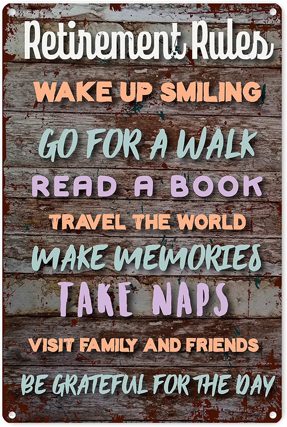 Retirement Rules Sayings Sign for Restroom Bar Club Cafe Wall Art ...