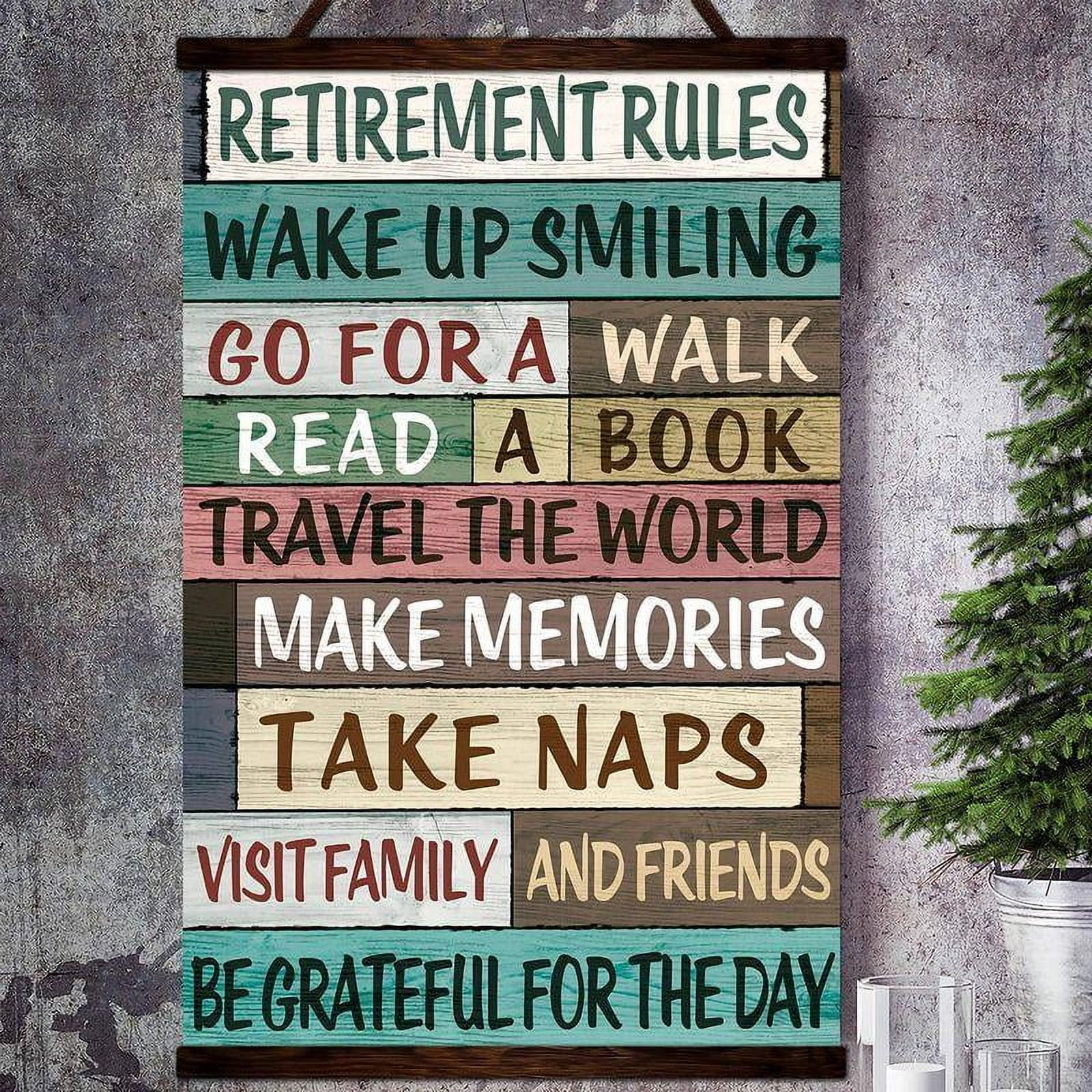 Retirement Rules Wake Up Smiling Go For A Walk Read A Book Poster Matte ...