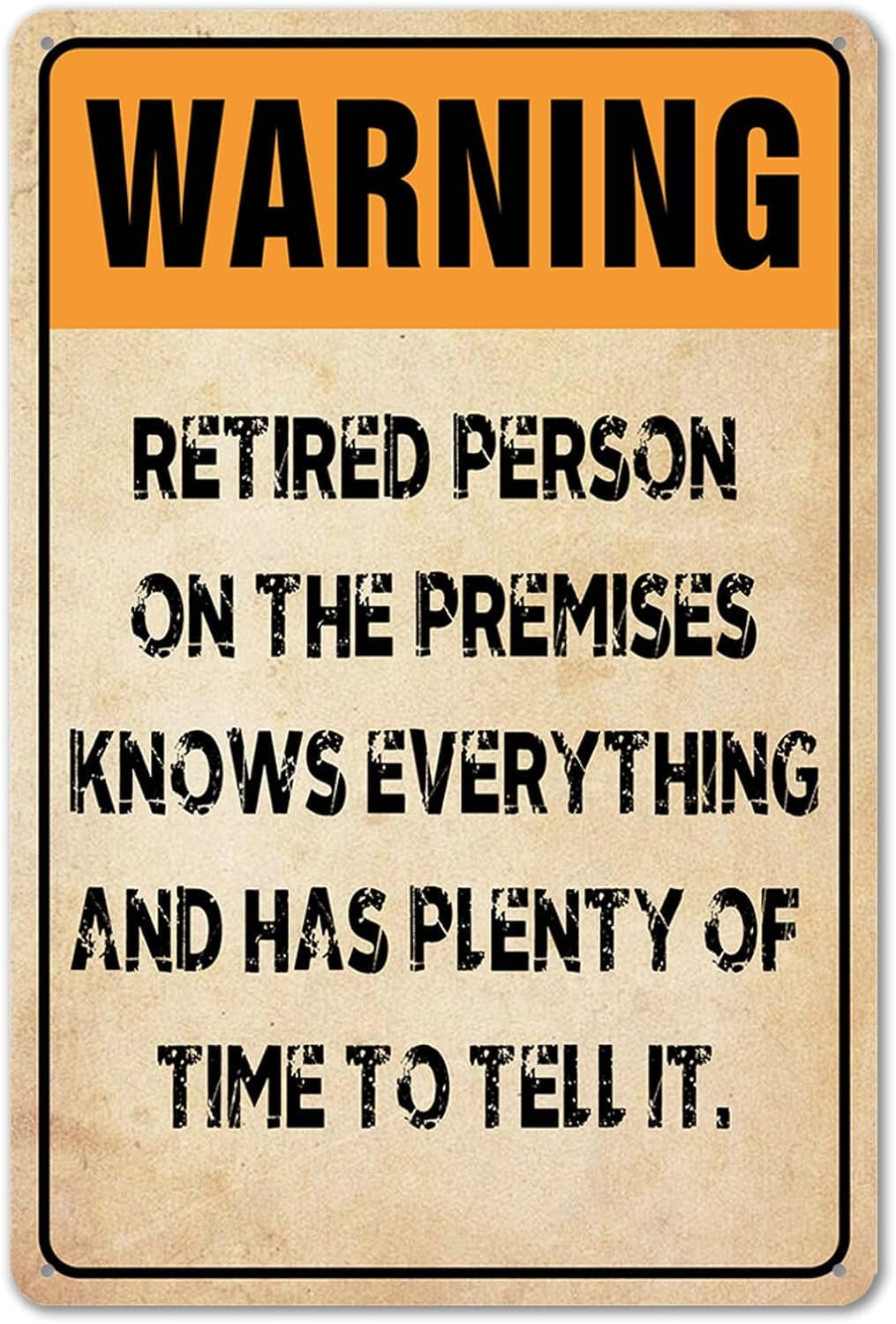 Retirement Sign Funny Retirement Gifts for Men Warning Retired Person ...