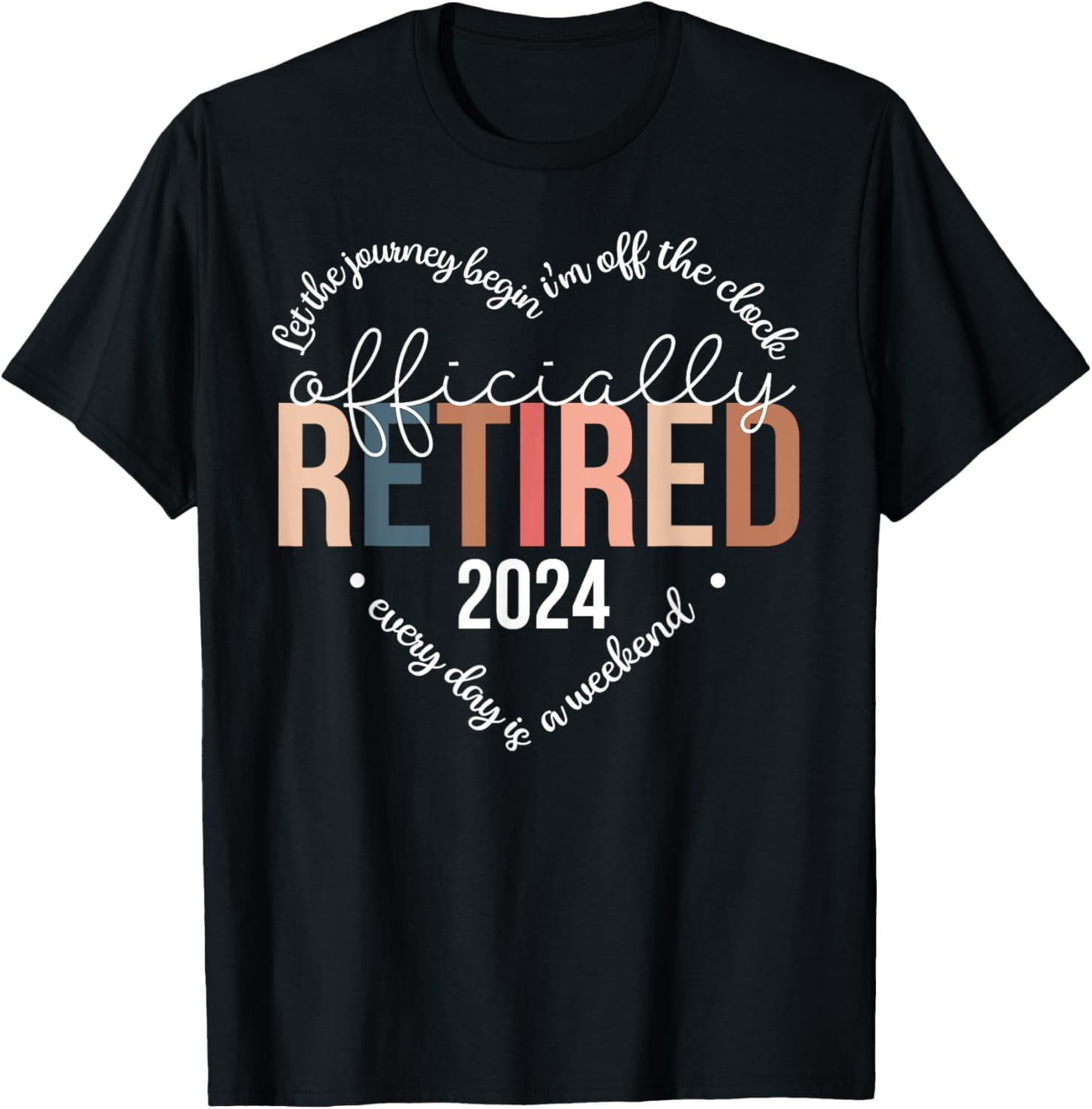 Retirement T-Shirt Officially Retired 2024 Heart Shirt for WomenMen's ...