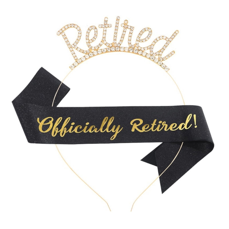 Retirement Tiara and Sash Set Formal Retired Belt Rhinestones Bling ...