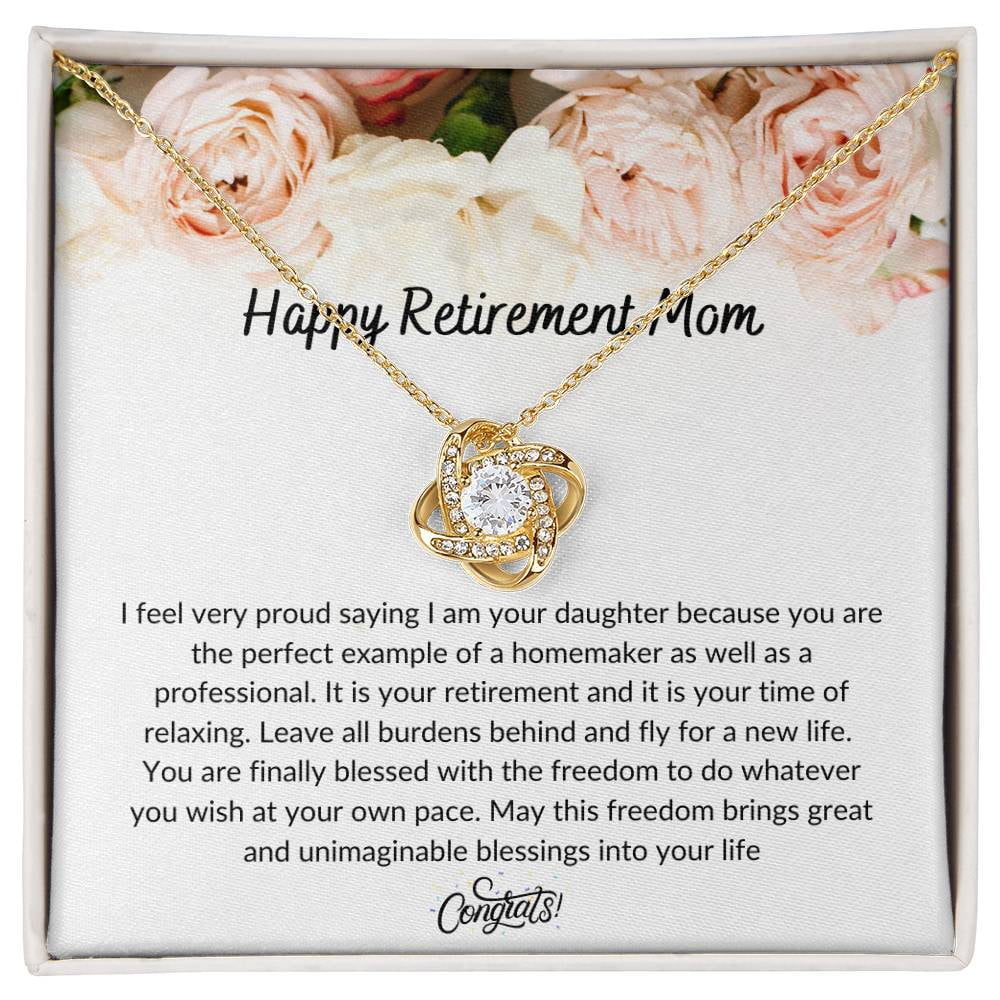 Retiring Mom - Love Knot Necklace - Message Card & Gift Box - Walmart.com