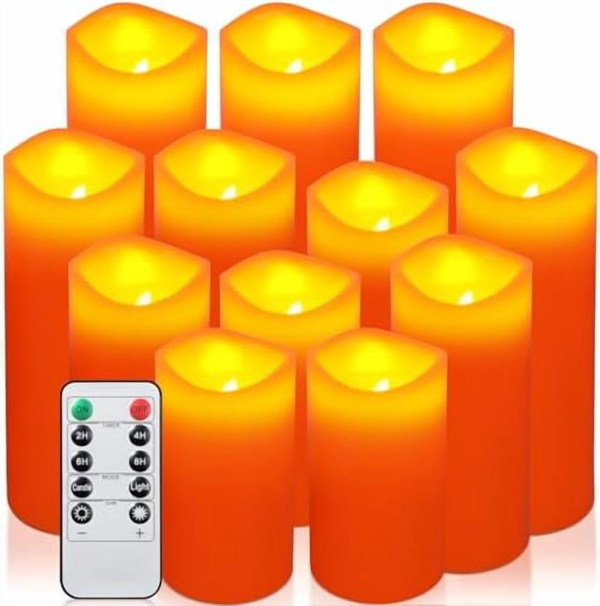 Retisee 12 Pcs Flameless LED Candles Battery Operated with 10-Key ...