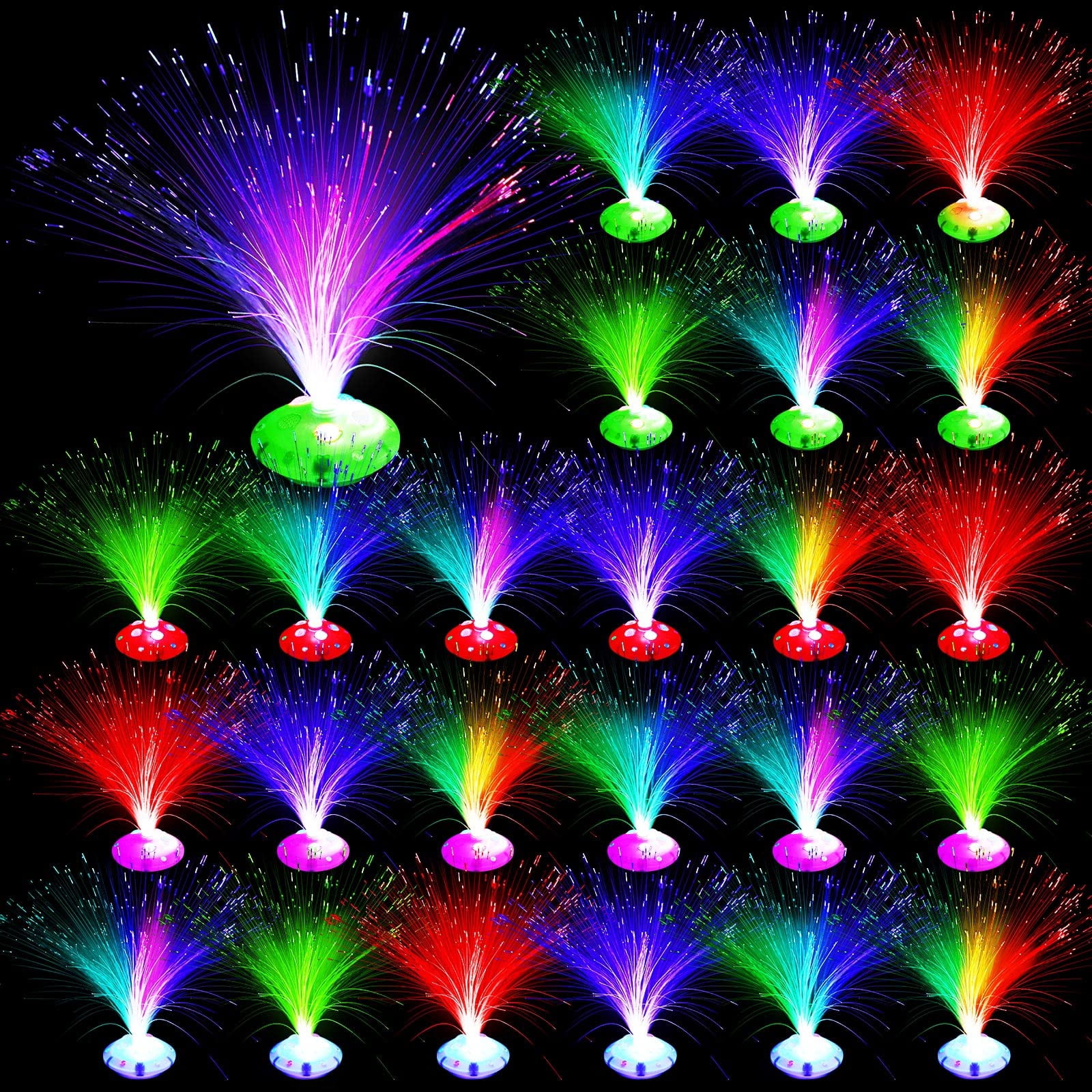 Retisee 24 Pcs Fiber Optic Lamp Multicolored Centerpiece Optic Lights ...