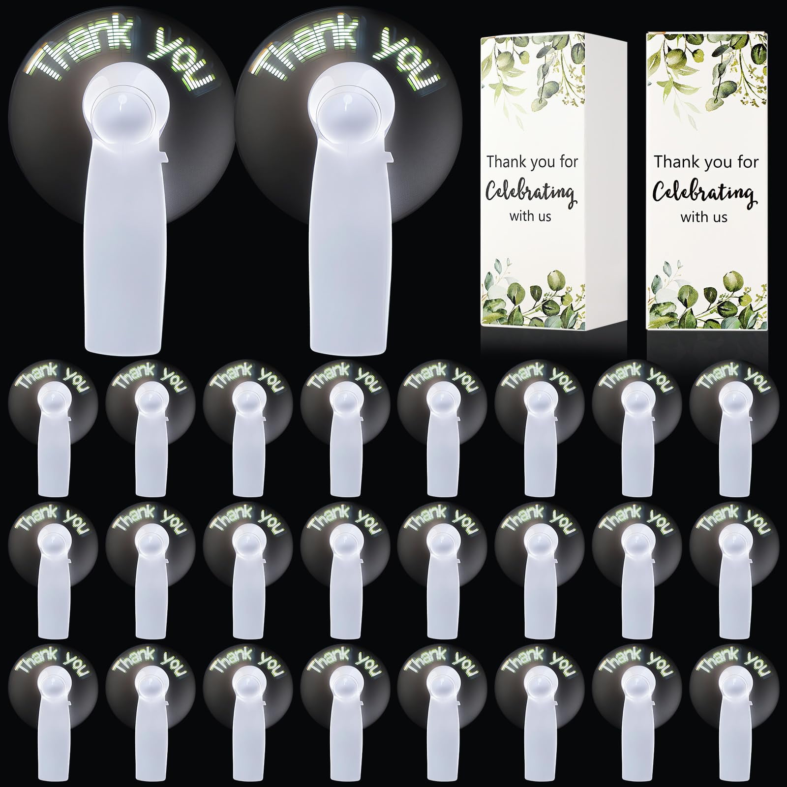 Retisee 25 Pack Wedding Portable Mini Handheld Battery Powered Fans ...