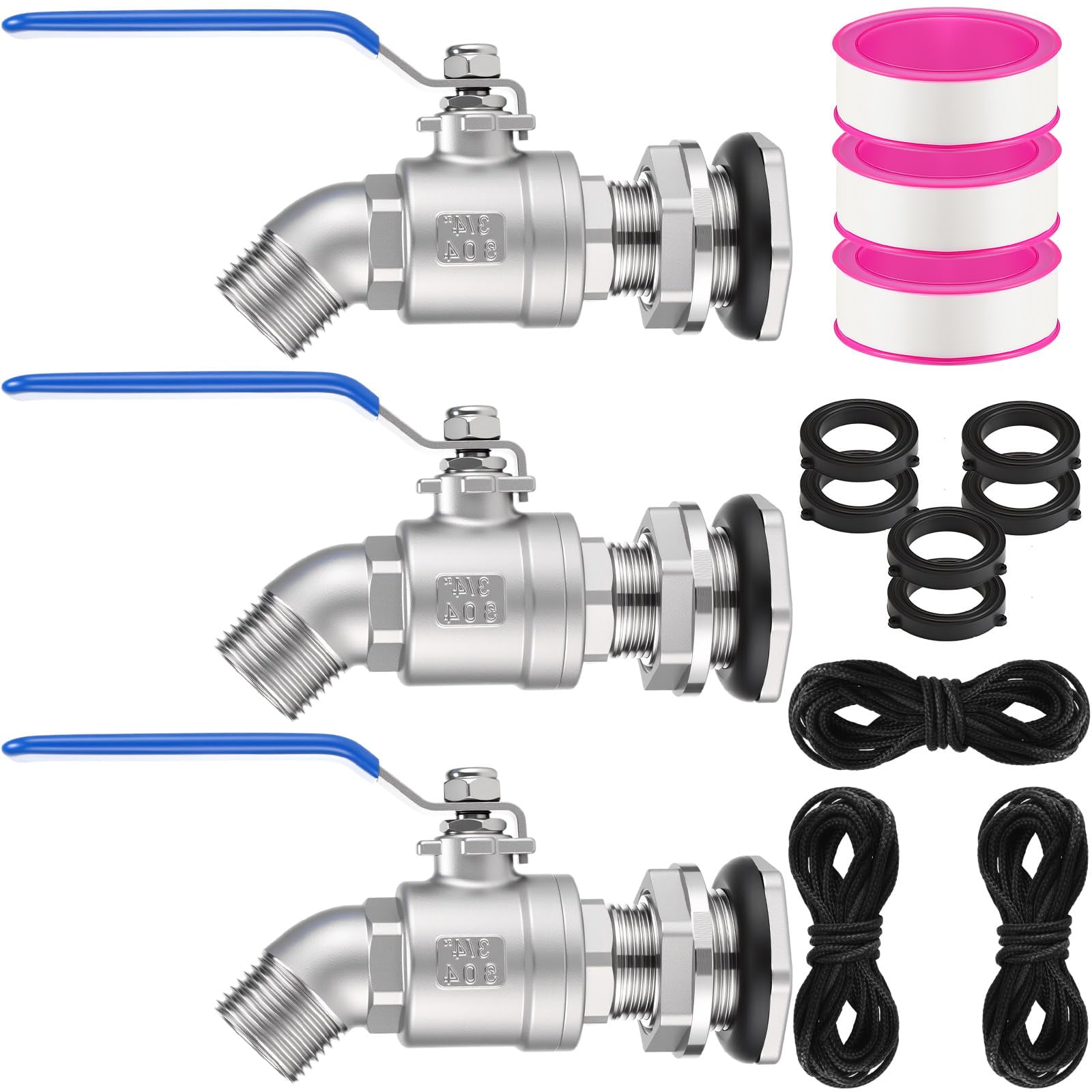 Retisee 3 Set High Flow Rain Barrel Spigot 3/4" Inlet to 3/4" GHT 304 ...