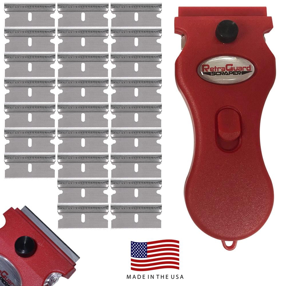 RetraGuard Cooktop + Hard Surfaces Razor Blades Scraper + 25 Blades ...