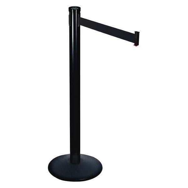 Retracta-Belt Barrier Post with Belt,10 ft. L,Black 301BA-BK - Walmart.com