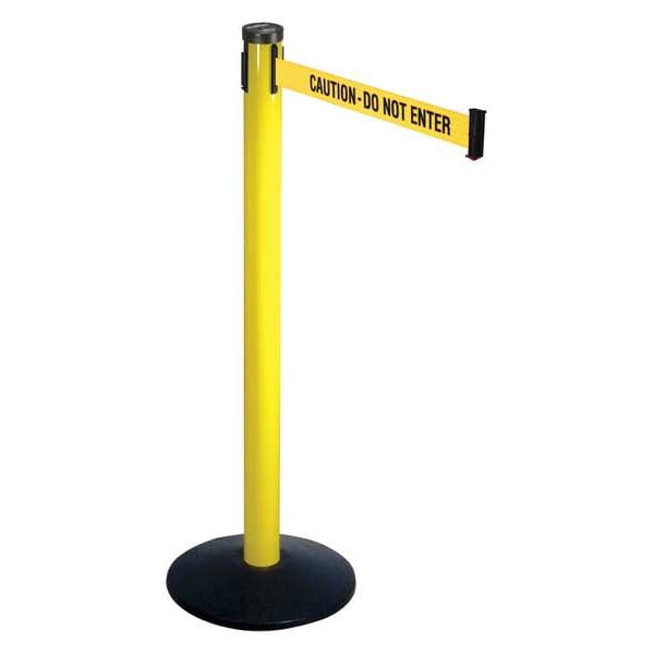Retracta-Belt Barrier Post with Belt,40 In. H,Sloped 301YA-CAU ...