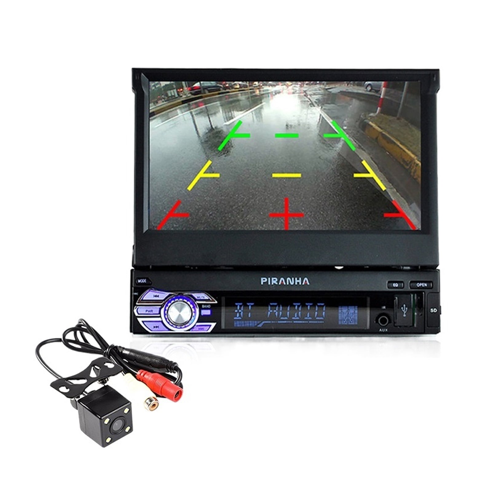 Retractable 1 Din Radio Car Stereo Audio 7 inch MP5 MP4 Player Aux/USB ...