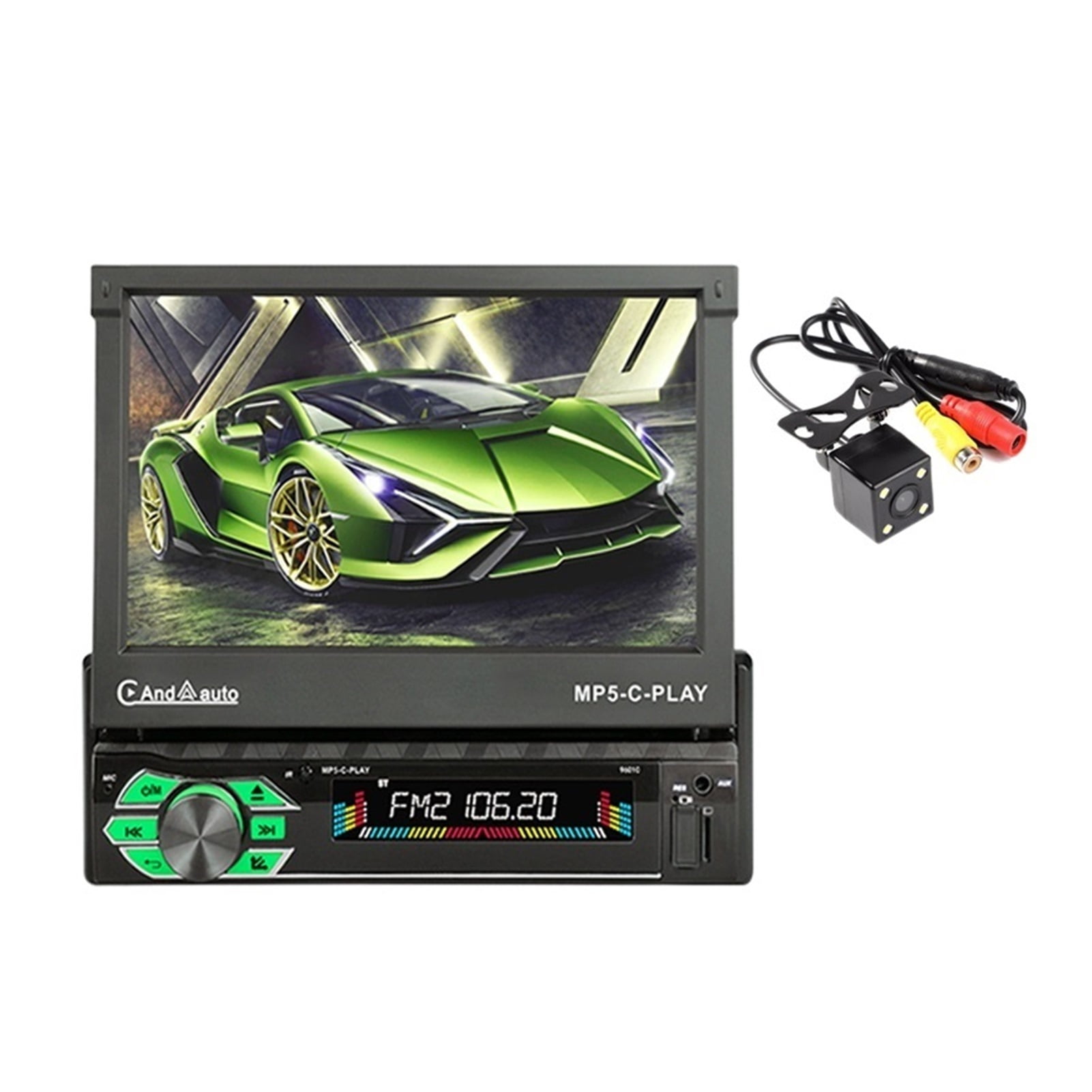 Retractable 1 Din Radio Car Stereo Audio 7 inch MP5 MP4 Player Aux/USB ...