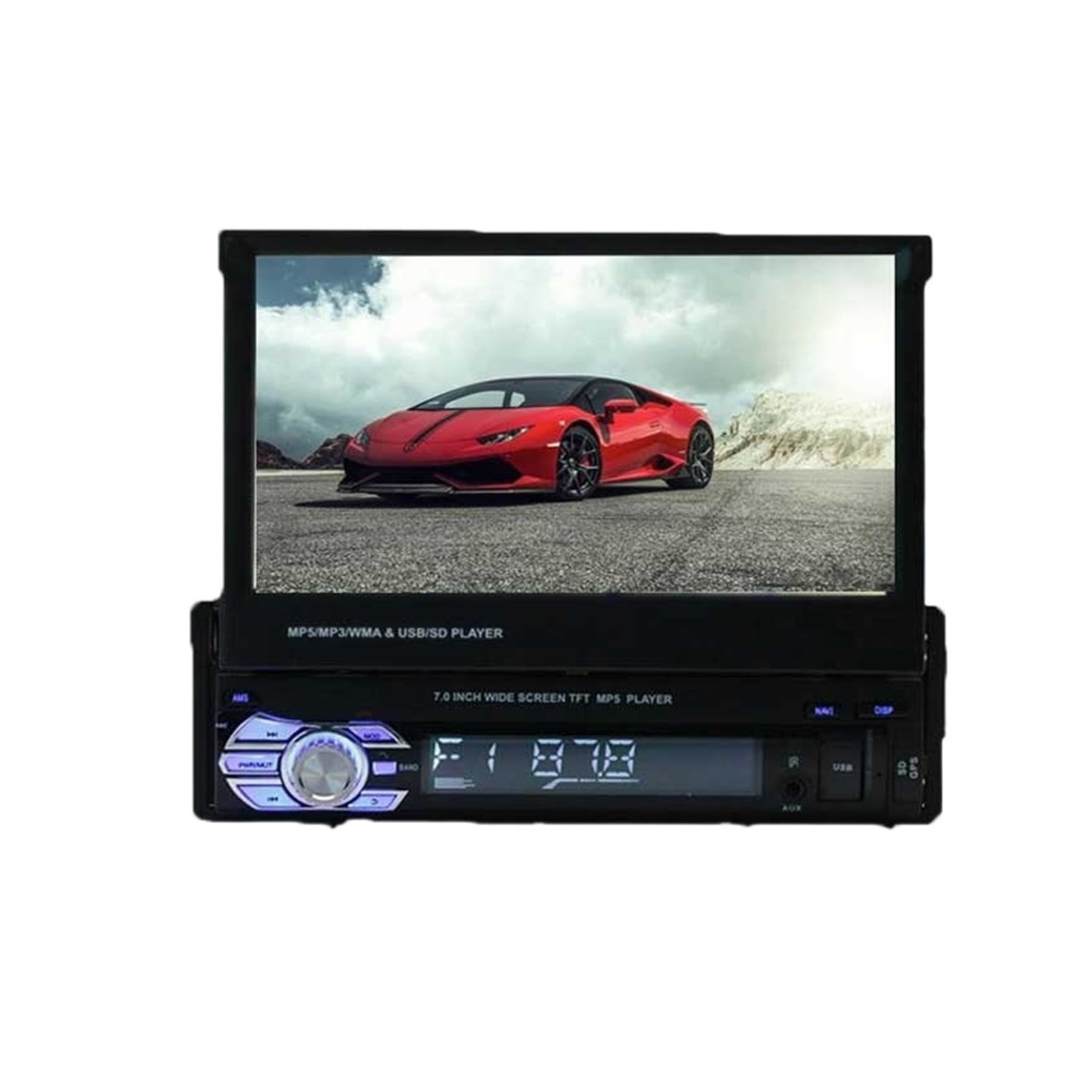 Retractable 1 Din Radio Car Stereo Audio 7 inch MP5 MP4 Player Aux/USB ...