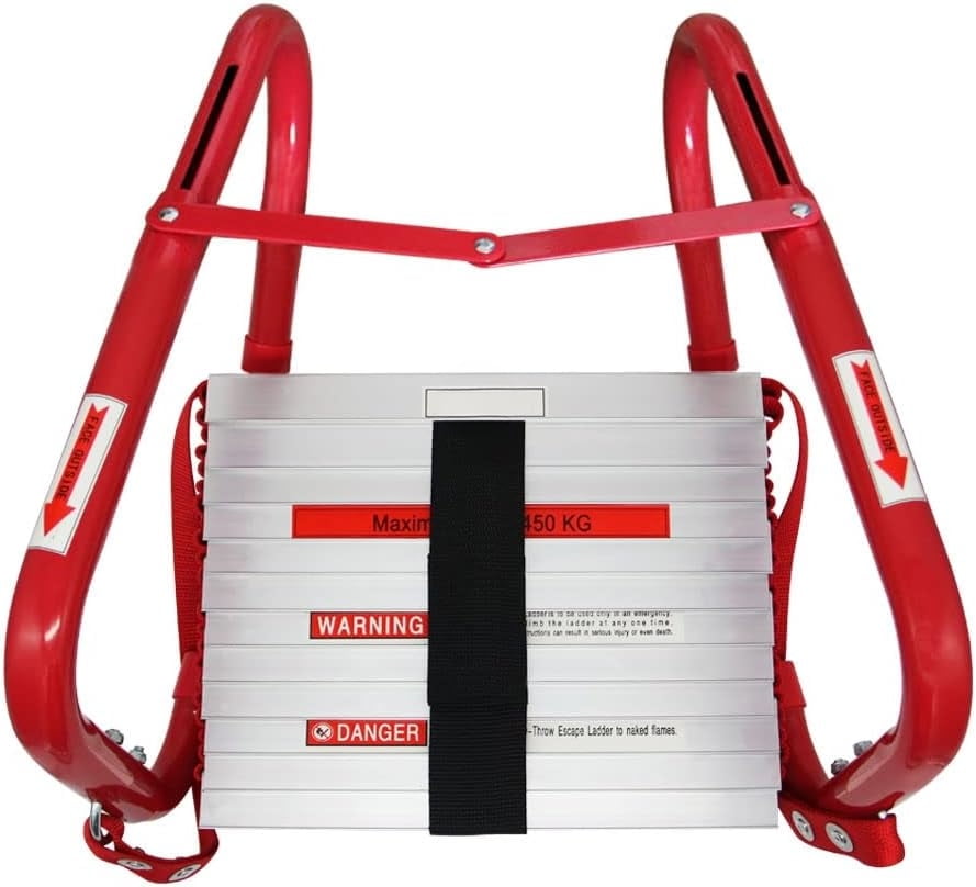 Retractable 2-Story Fire Escape Ladder, 13 ft Heavy-Duty Emergency ...