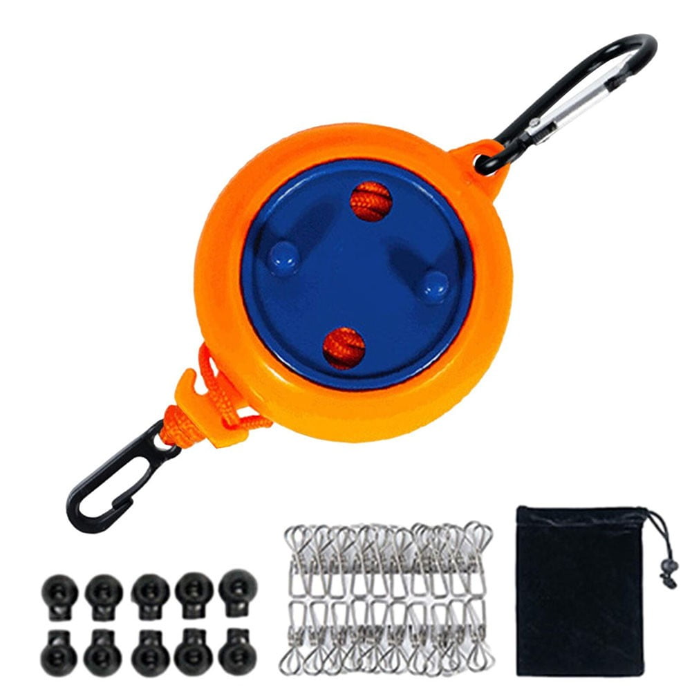 Retractable 32 Feet Heavy Duty Clothesline with Fixing Clip for Indoor ...