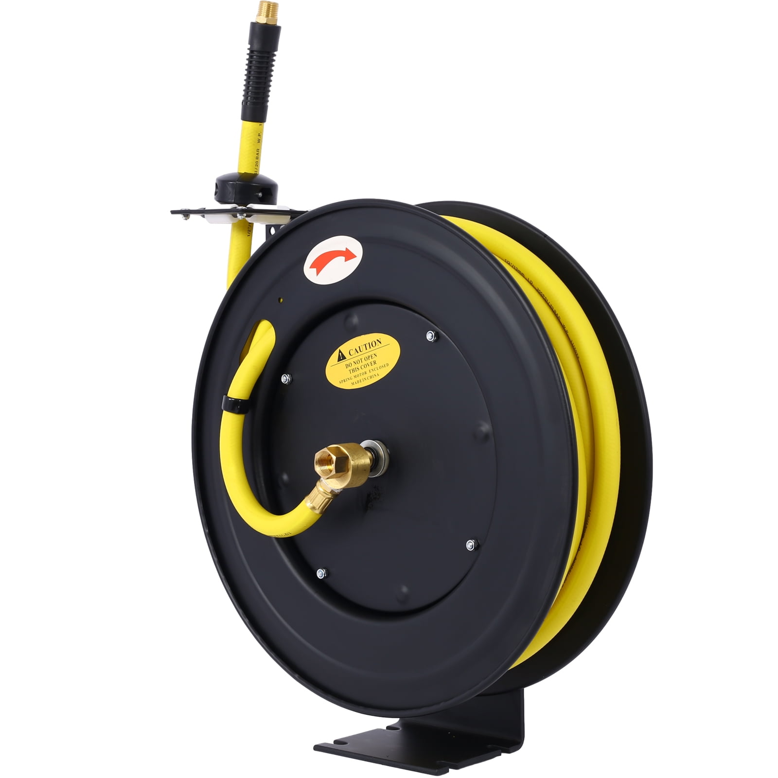 Retractable Air Hose Reel, 1/2" Inch x 50' Ft Auto Rewind Hose-Reel ...