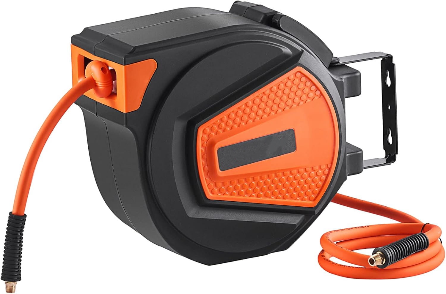 Retractable Air Hose Reel, 3/8IN x 50FT Hybrid Air Hose Max 300PSI, Air ...