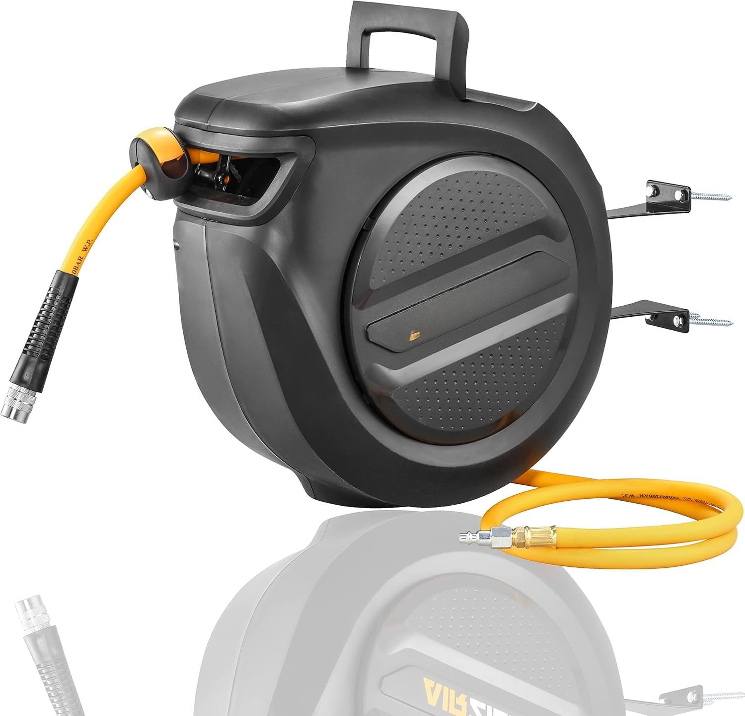 Retractable Air hose reel 3/8" Inch x 50 ft Flex Hybrid Air Hose, Air ...