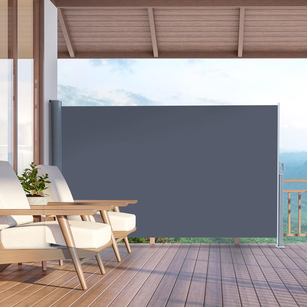 Retractable Awning Outdoor Privacy Screen W/ UV Resistance Grey 10x8 ...