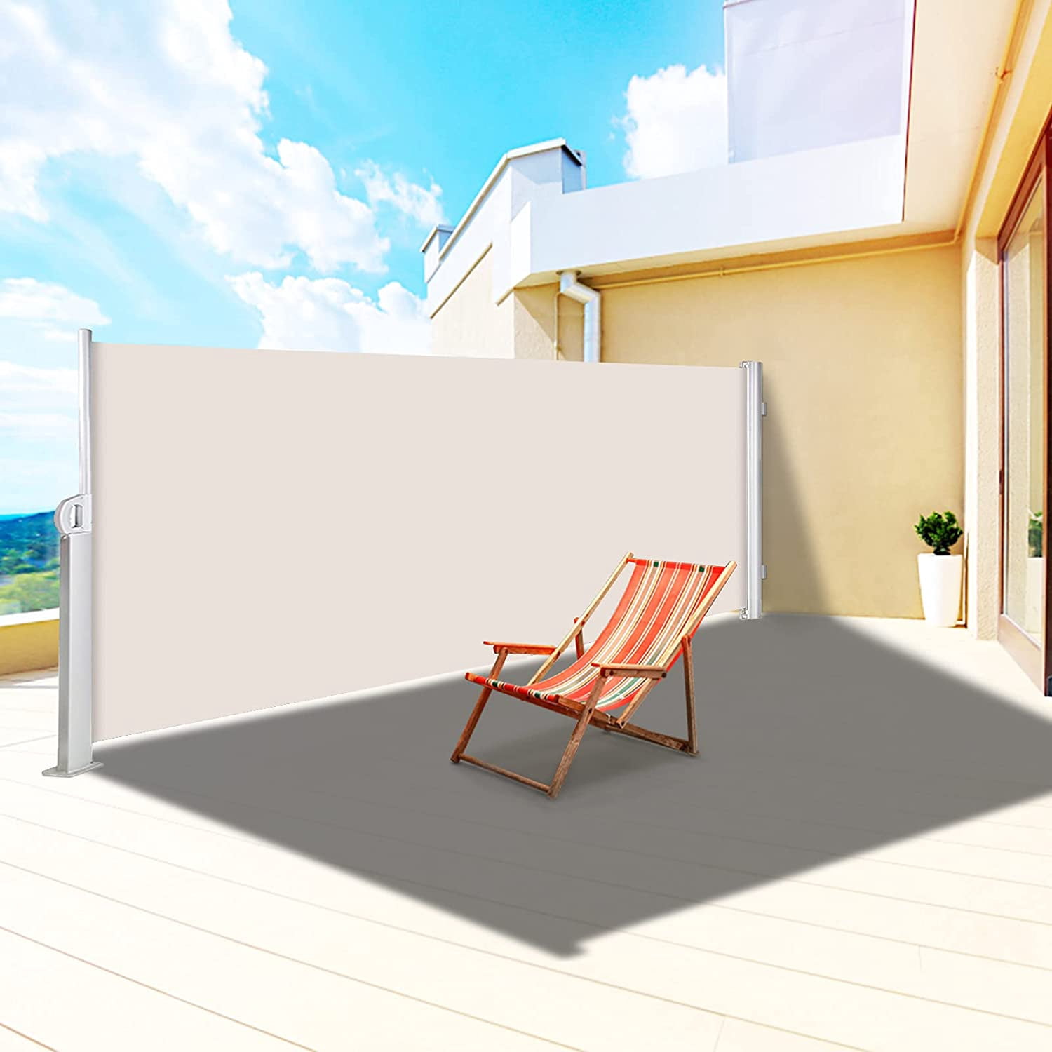 Retractable Awning, UV 50 63'x118'' Rugged Full Aluminum Rust-Proof ...