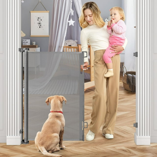 Free Shipping! Retractable Baby Gate, HDJ 42-Inch Extra Tall Baby Gate ...