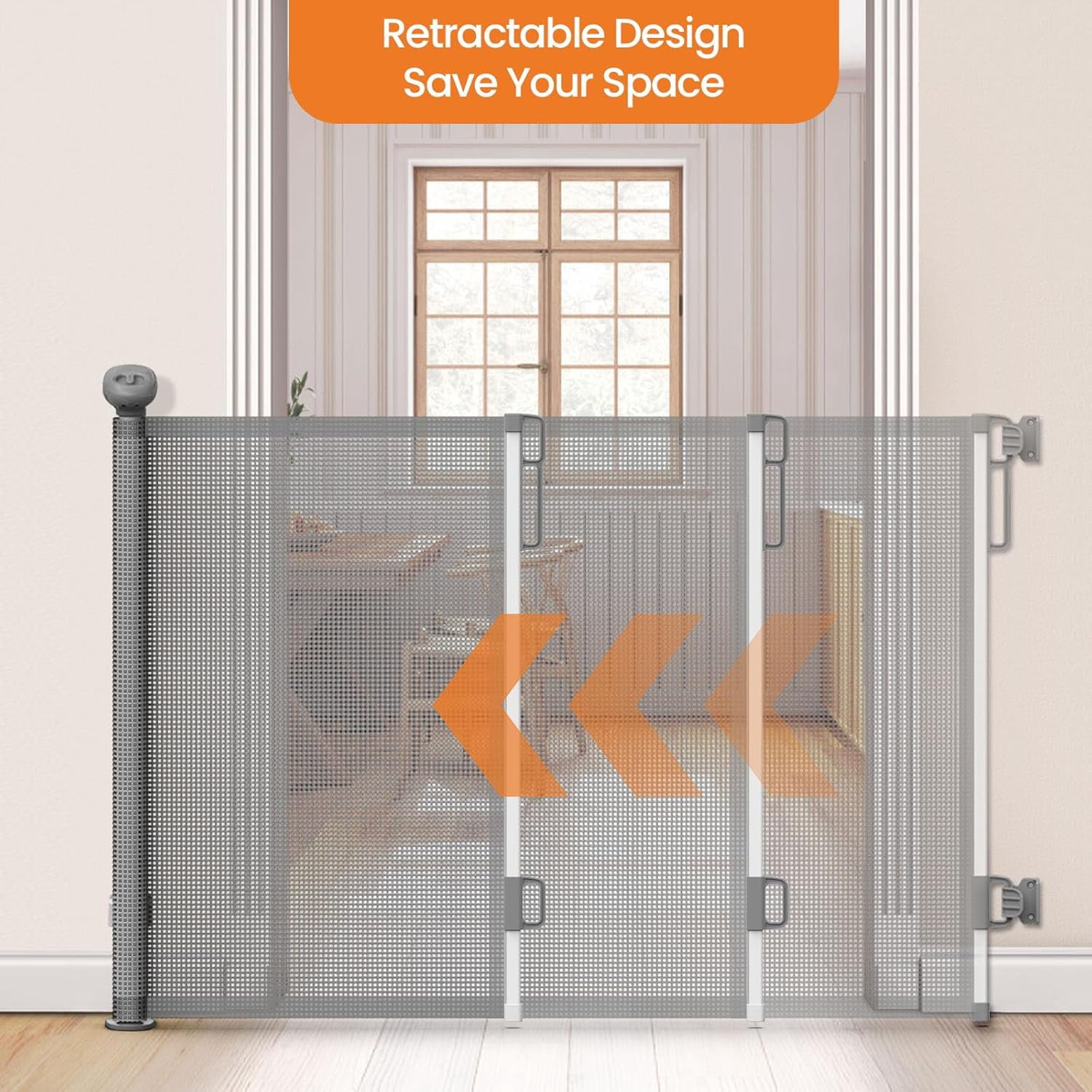 Retractable Baby Gate, Mesh Dog Gate or Mesh Baby Gate 55" Wide 33 ...