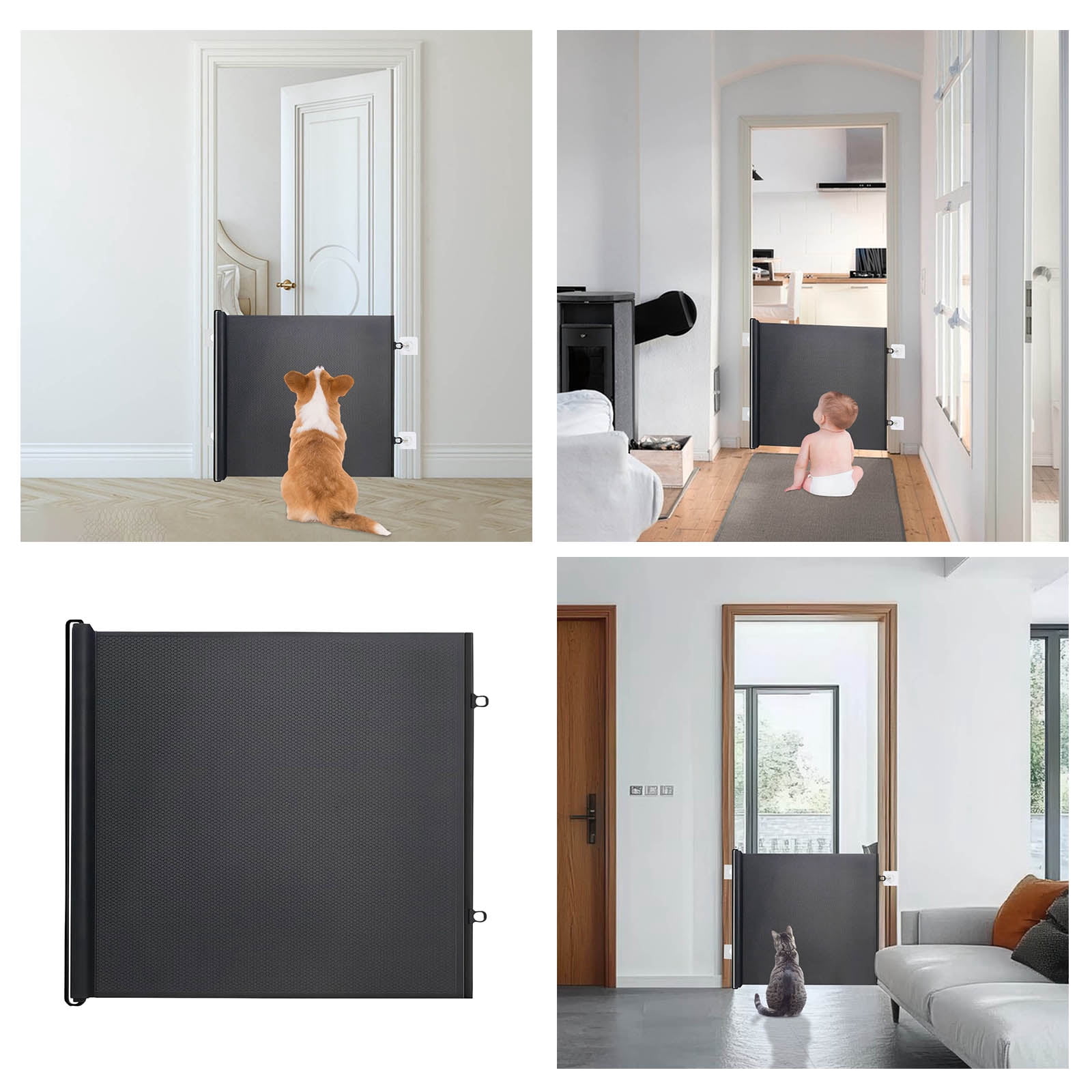 Retractable Baby Gates Extra Wide 52" Wide x 30.7" Tall Dog Gates for ...