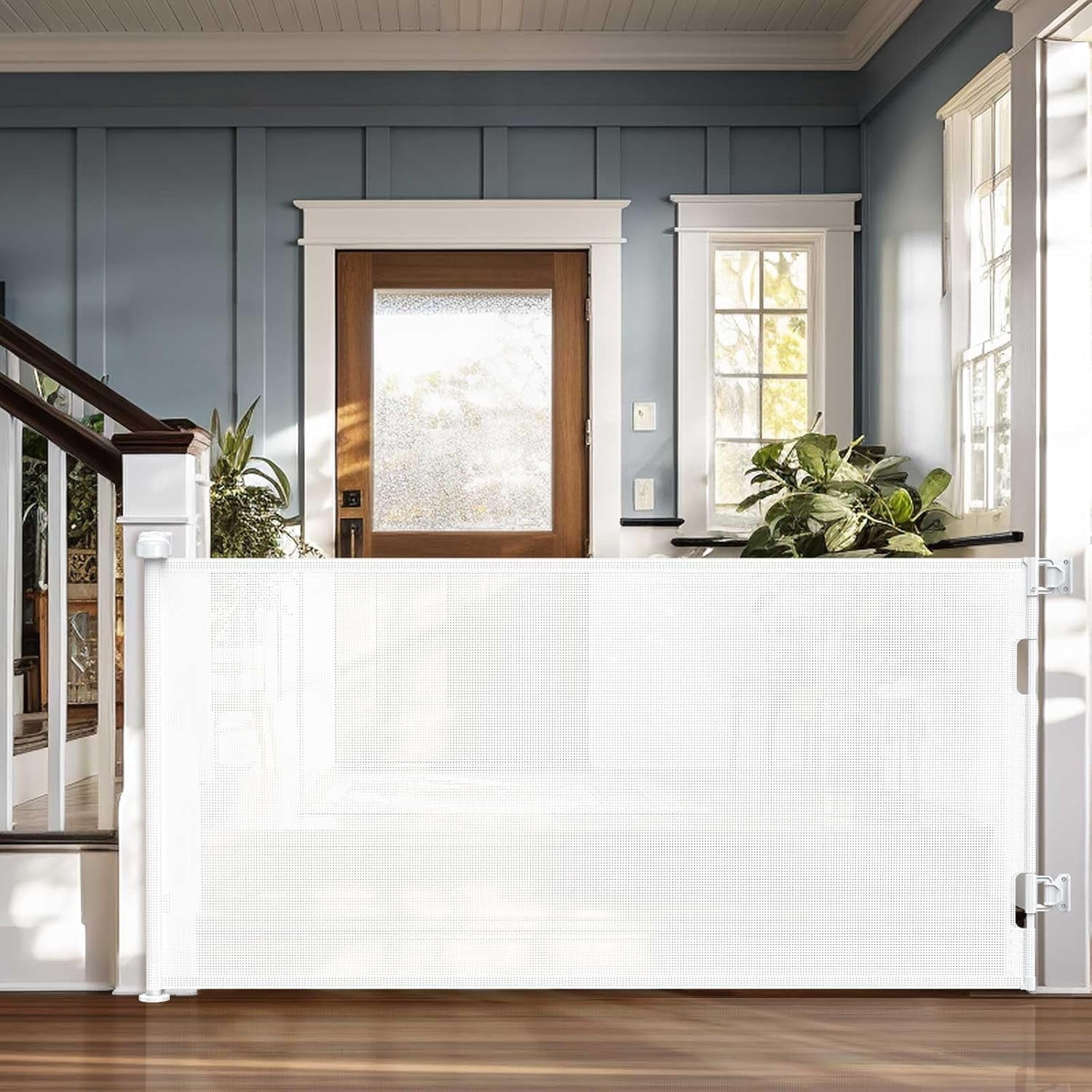 Retractable Baby Gates for Stairs, Mom Choice Award Winner-55 Wide Mesh ...