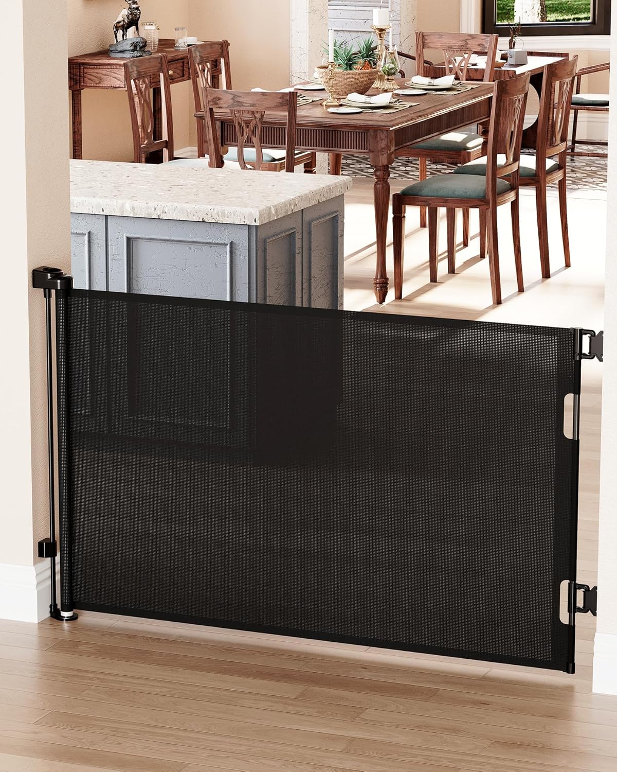 Retractable Baby Gates for Stairs, Mom Choice Award Winner-55 Wide Mesh ...