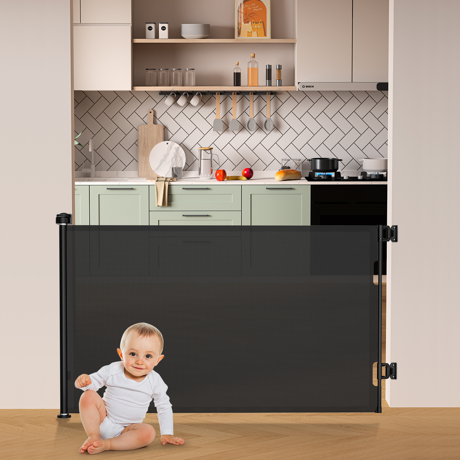 Dreambaby Retractable Gate, Black - Walmart.com