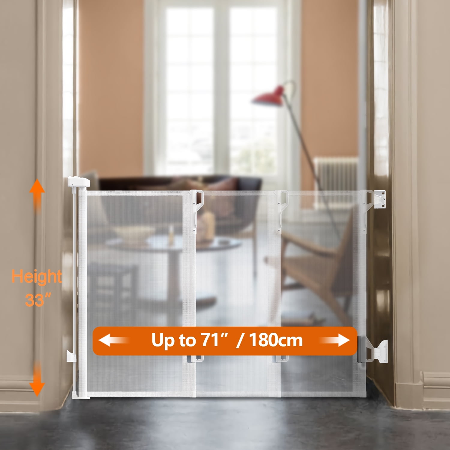 Retractable Baby Safety Gate for Doorways, Stairs, and Hallways – Extra ...