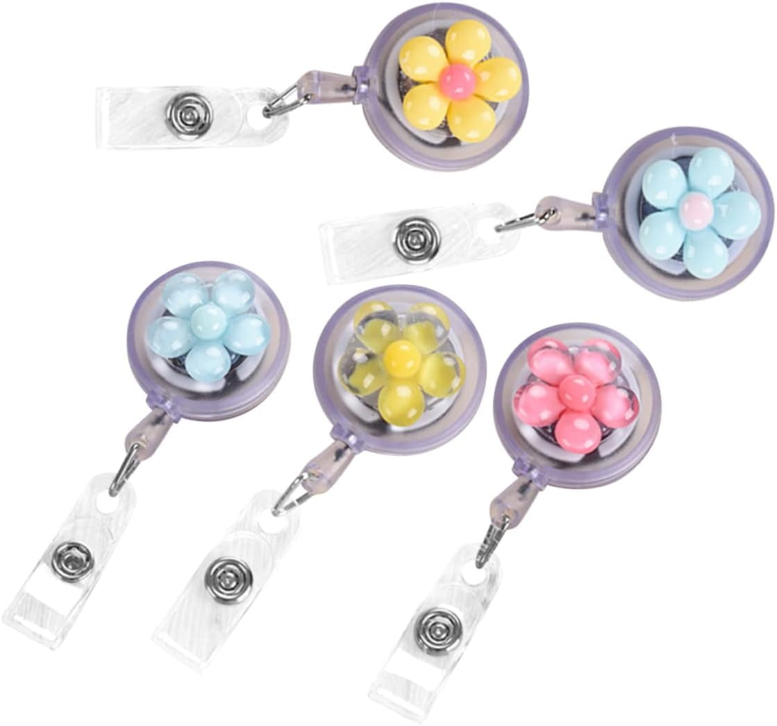 Retractable Badge 5pcs Key Ring Carabiner Alligator Clips Badge Holder ...