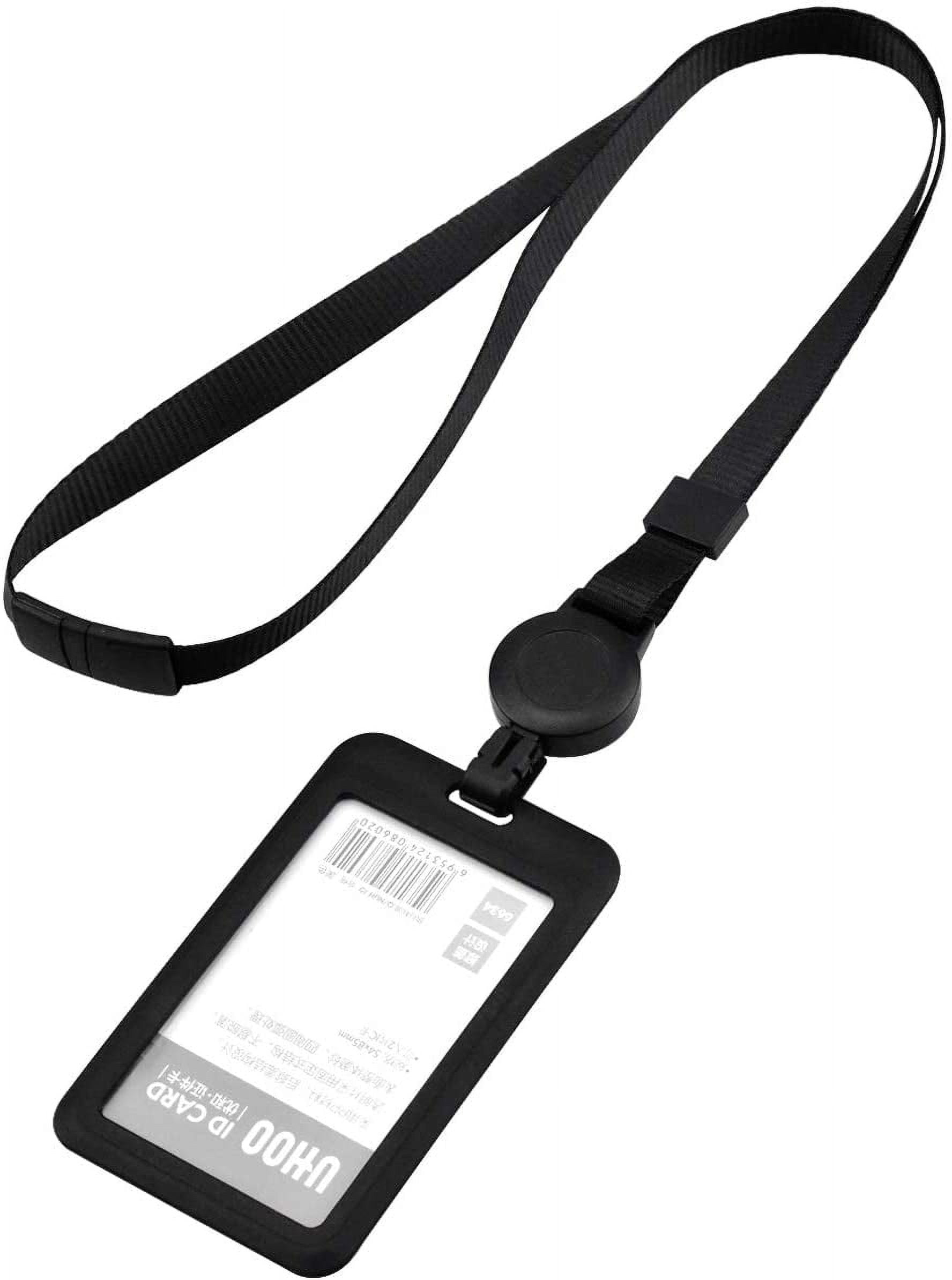 Retractable Badge Holder Black Badge Holder Card Neck Strap Card Holder ...