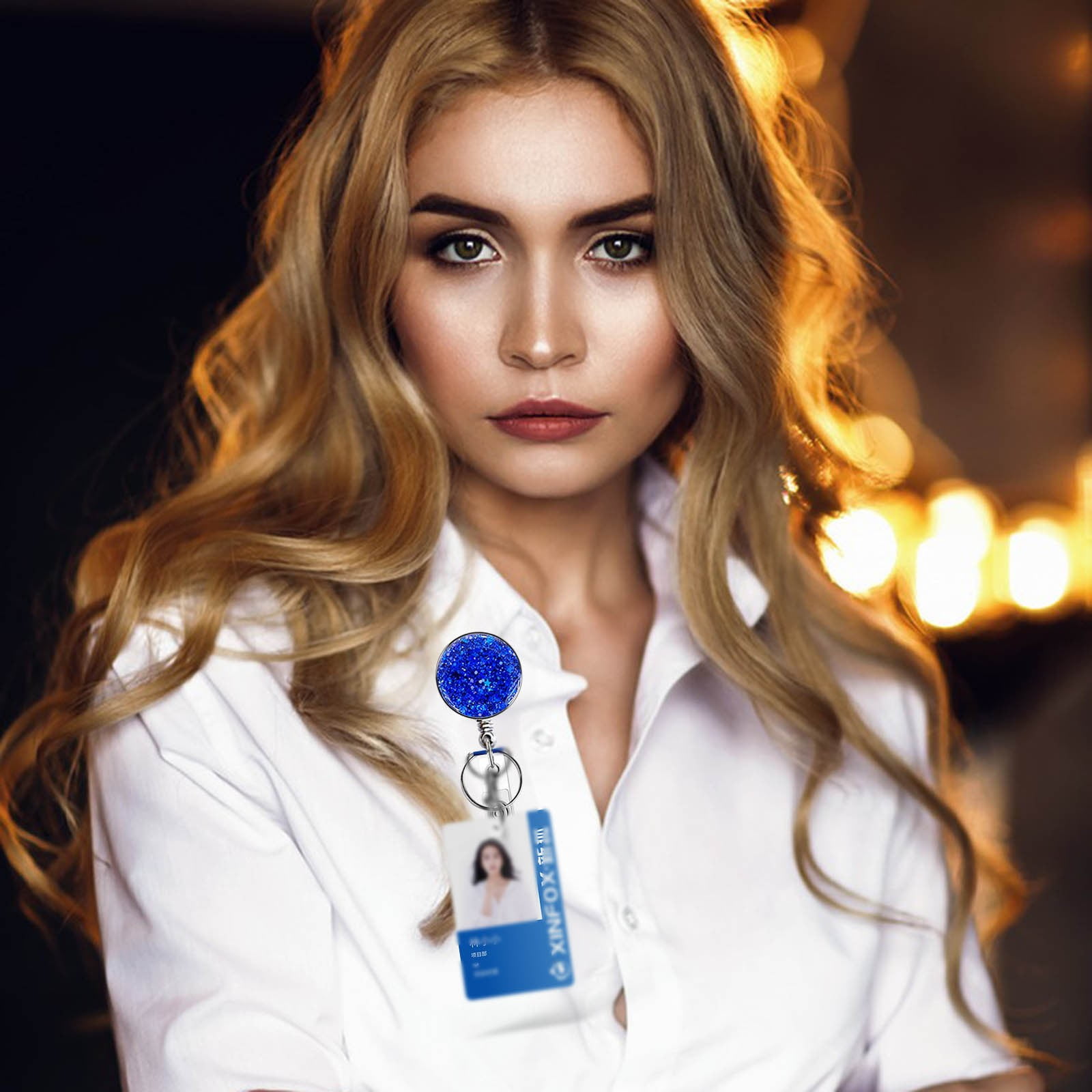 Retractable Badge Holder Lightweight Badge Reel Keychain for Teachers and Students Convenient ...