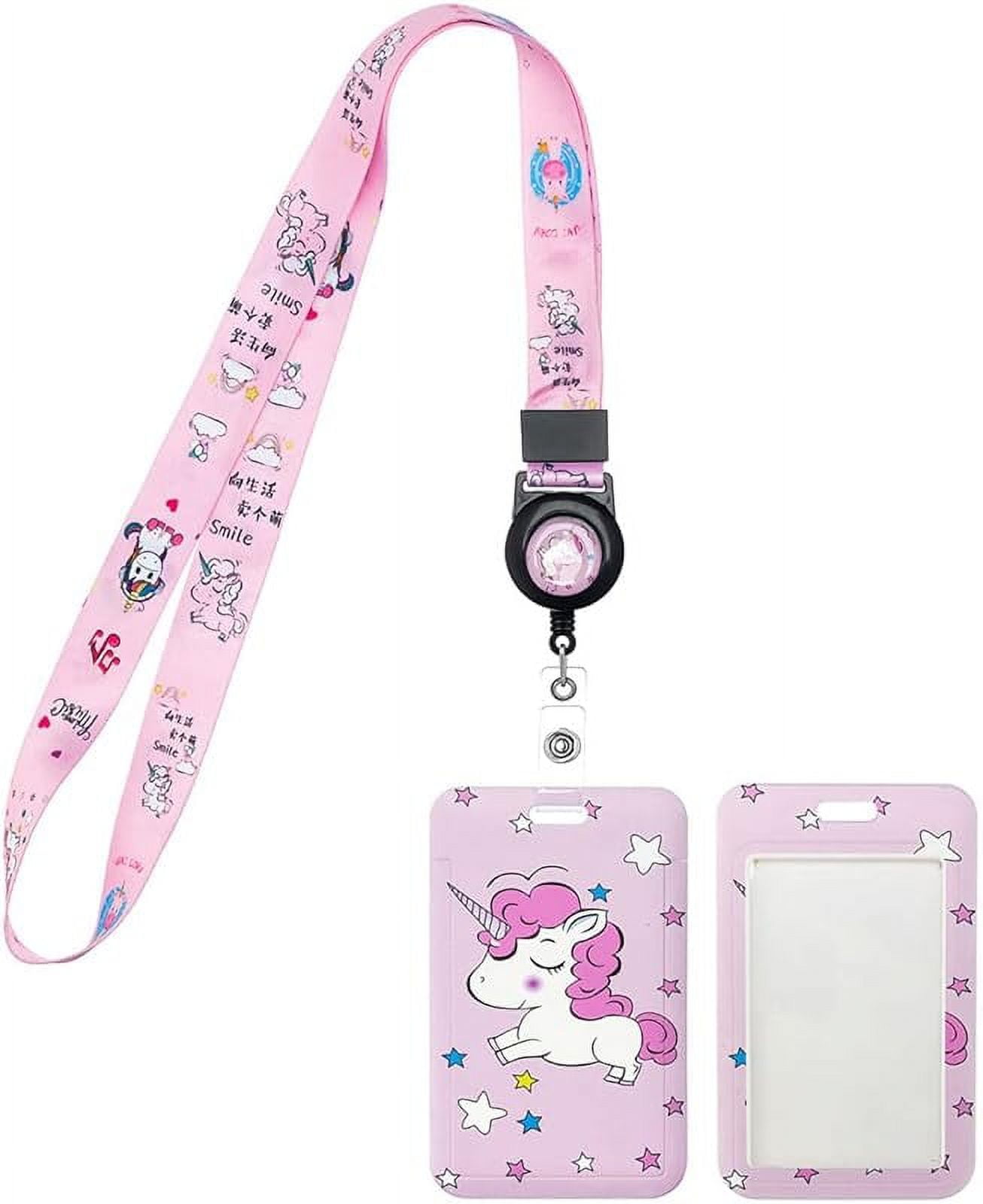 Retractable Badge Lanyard with Cute Cartoon ID Card Holder for Students ...